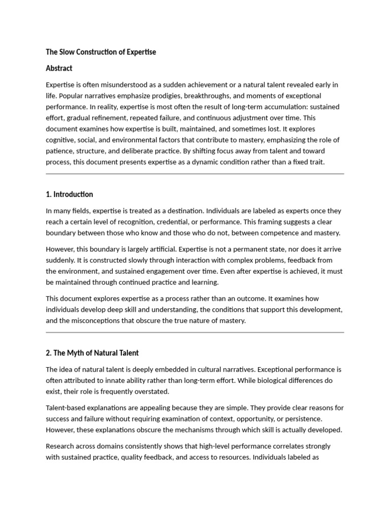 Building Expertise Through Deliberate Practice | PDF | Expert | Learning