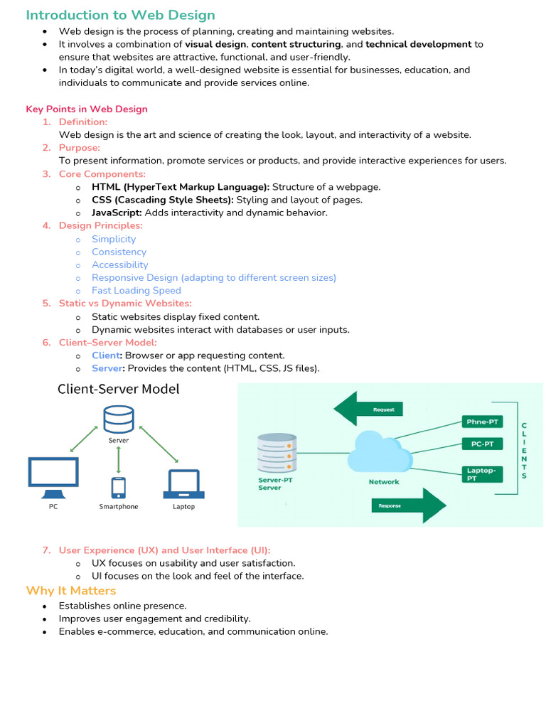 Introduction To Web Design | PDF | World Wide Web | Internet & Web