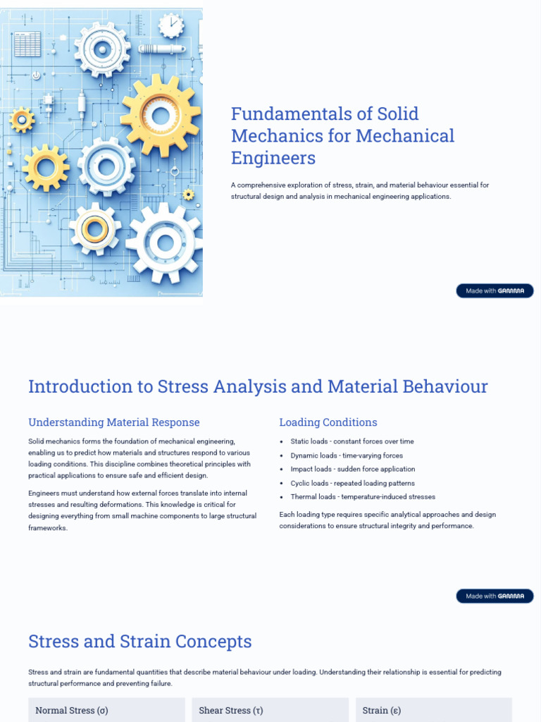 Solid Mechanics for Mechanical Engineers | PDF | Bending | Deformation ...