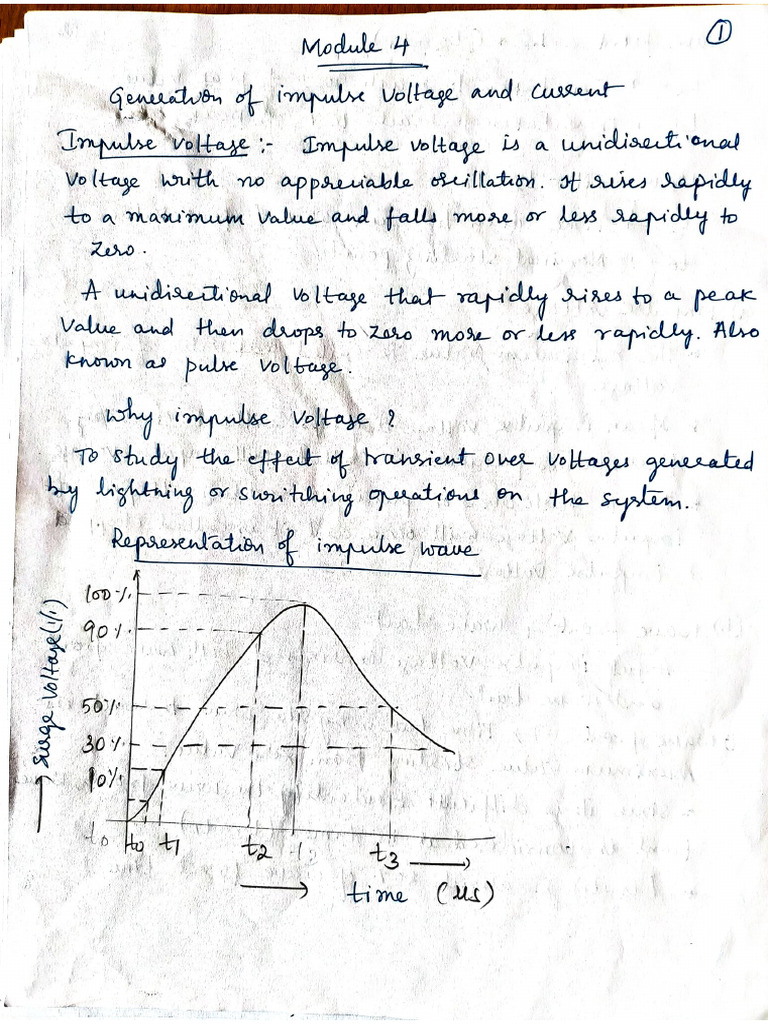 Module 4 Generation of Impulse Voltage and Current | PDF