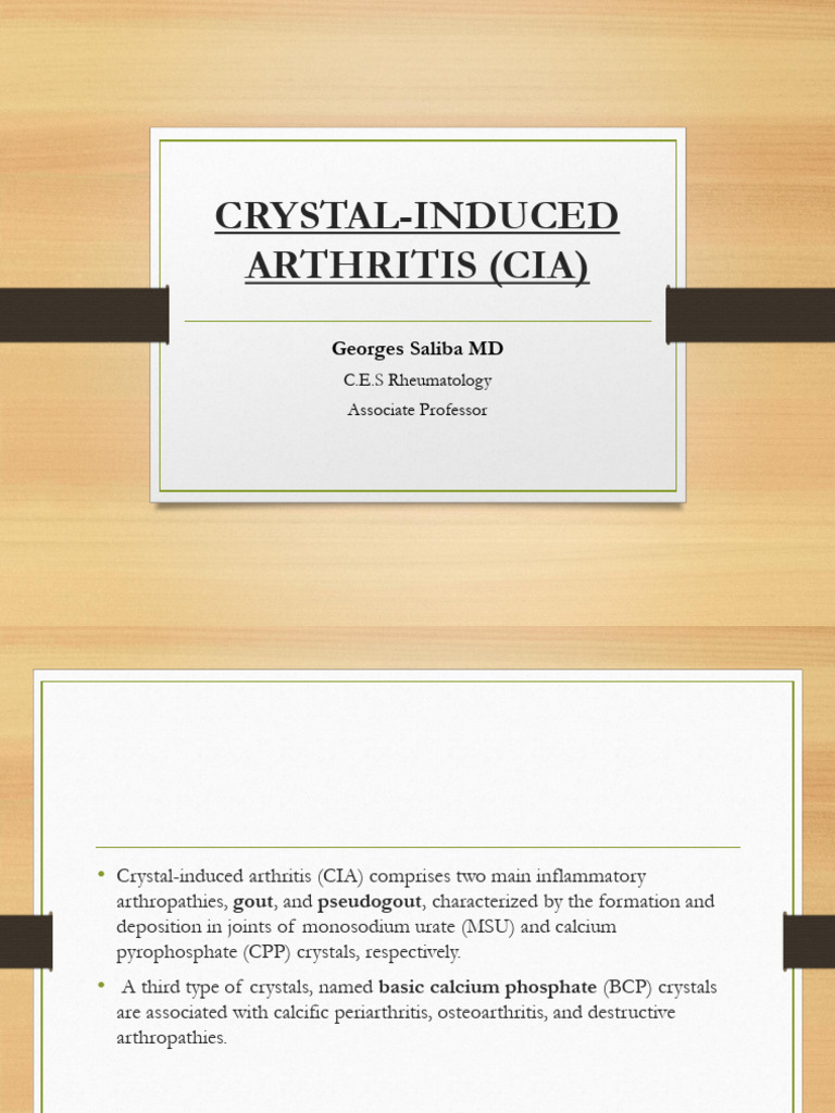 Crystal Induced Arthritis | PDF | Gout | Arthritis