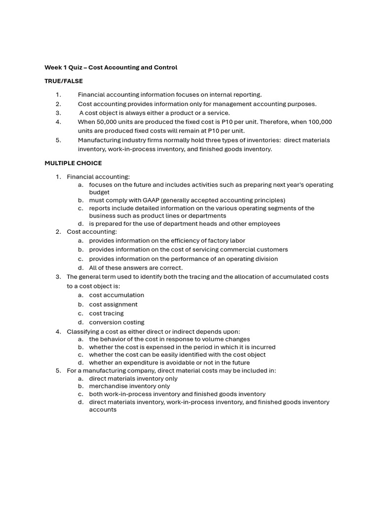 Introduction-to-Cost-Accounting Lesson | PDF | Inventory | Cost Accounting