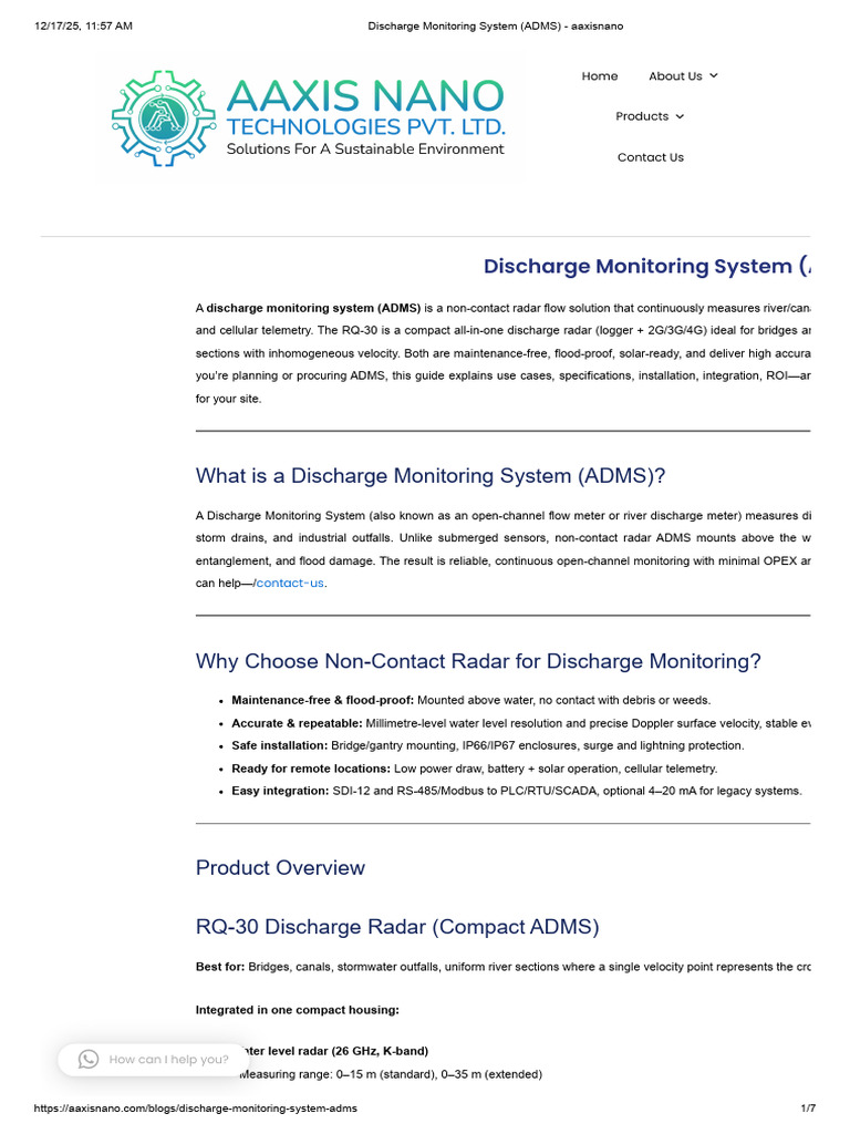 Non-Contact Discharge Monitoring Systems | PDF | Radar | Discharge ...
