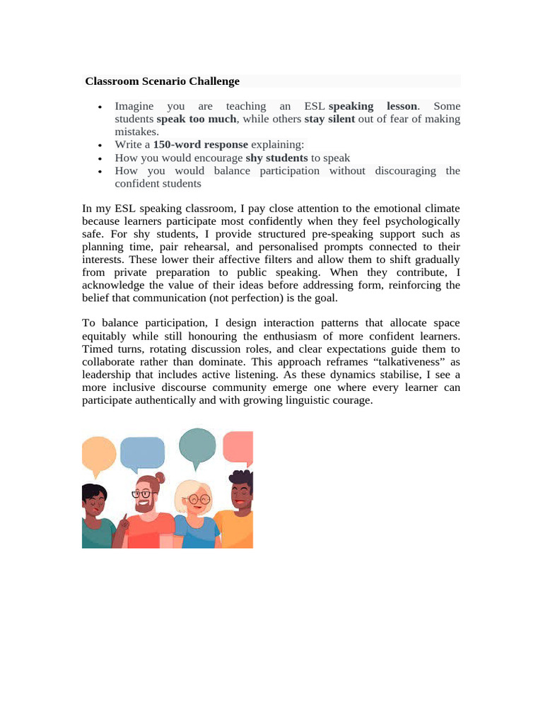 Encouraging ESL Student Participation | PDF