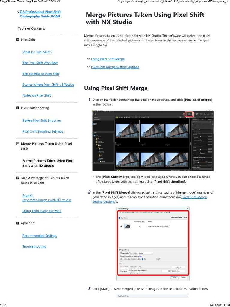 Merge Pictures Taken Using Pixel Shift With NX Studio | PDF | Pixel ...