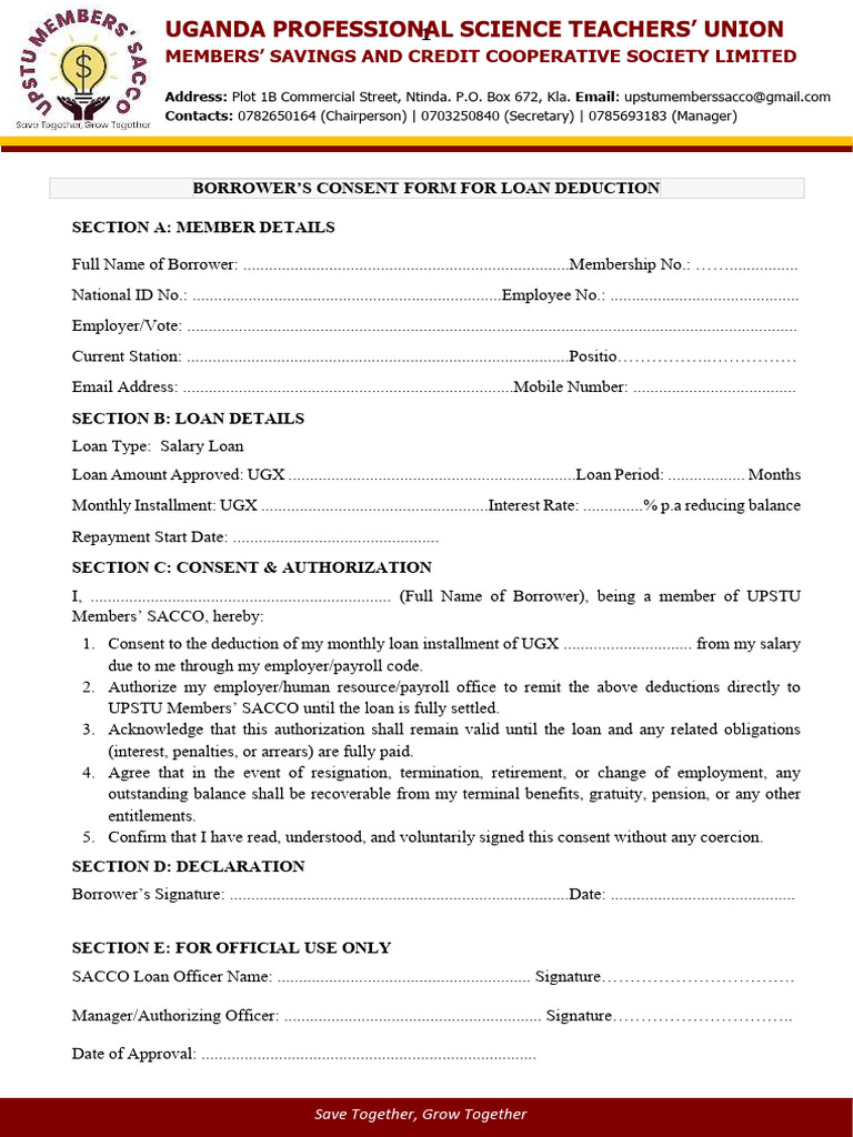 Borrowers' Consent Form - 115923 | PDF | Loans | Payroll
