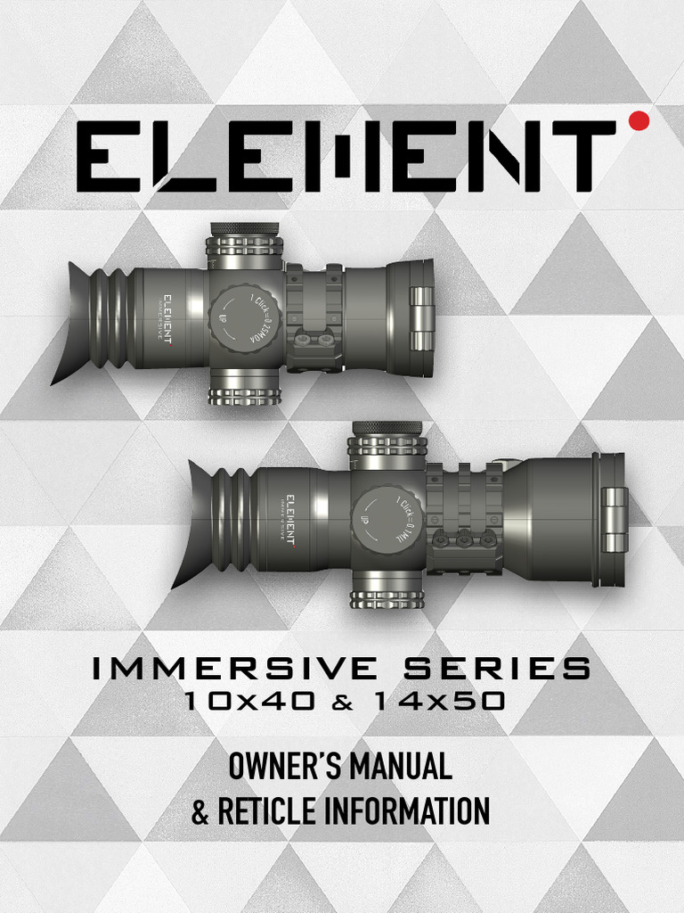 Element Immersive Recoiless Gun Scope 10x40-14x50 Manual | PDF ...