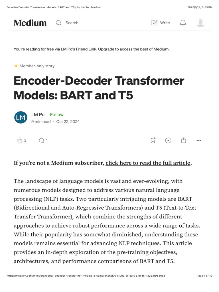 BART and T5: A Deep Dive into NLP Models | PDF | Cognition | Computing