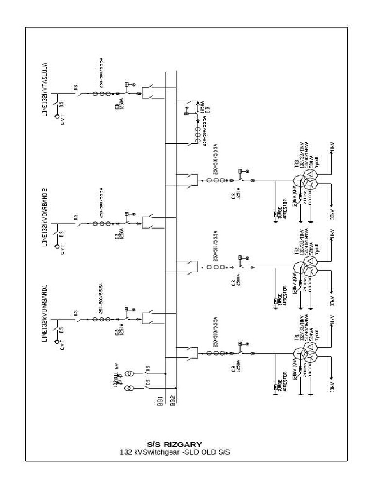Rizgary 132 KV Switchgear SLD OLD Substation | PDF