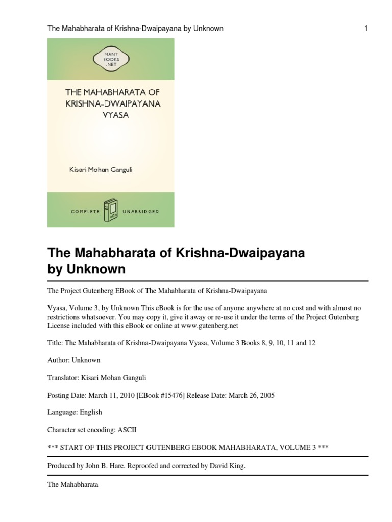 Karna Parva - Santi Parva | PDF | Mahabharata | Vaishnava Texts