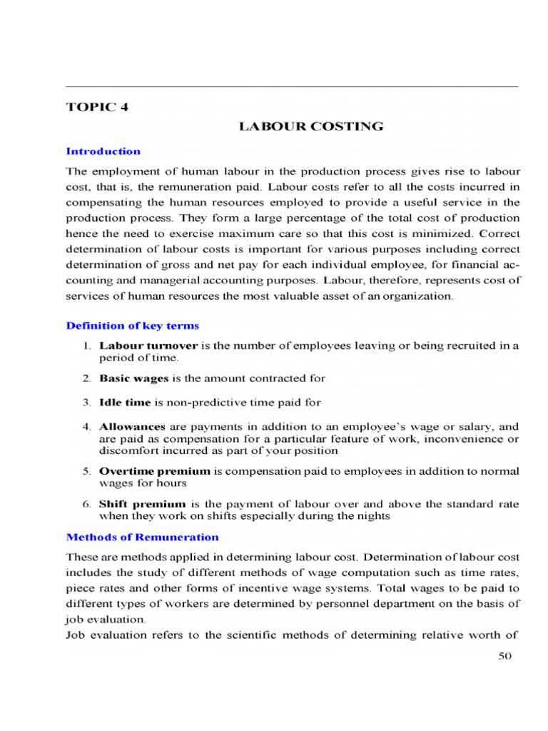 04. Labour Costing | PDF