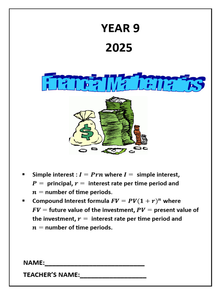 SC Financial Maths 2025 Final | PDF | Taxes | Tax Deduction