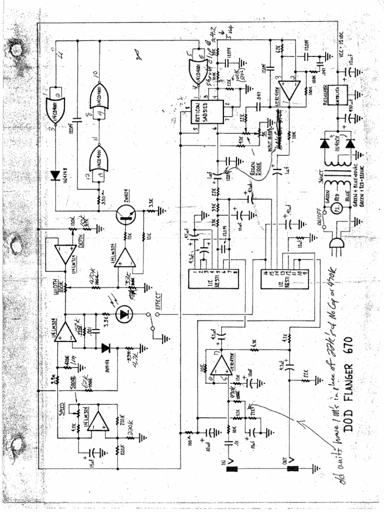 DOD 670 Flanger Schematic | PDF