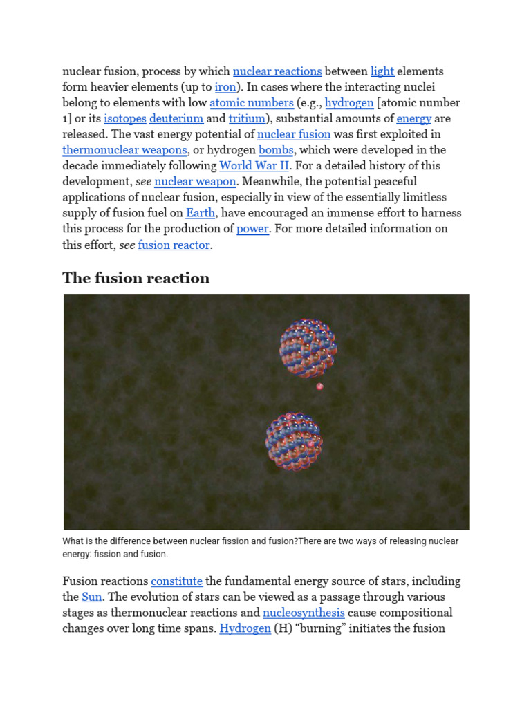 Fusion Reaction Extra Notes | PDF | Nuclear Fusion | Stars