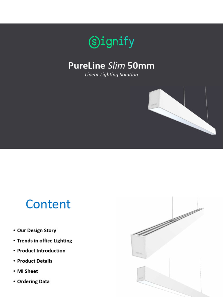 PureLine Slim 50mm Office Lighting Solution | PDF | Lighting ...