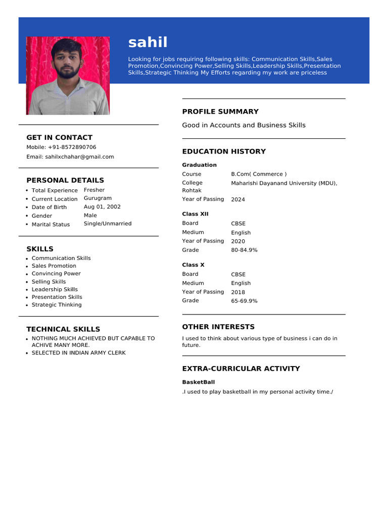 Sahil Resume | PDF