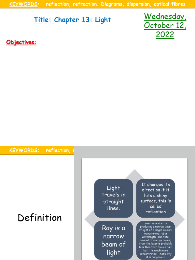Year 11 Cambridge Chapter 13 Light | PDF | Optics | Refraction