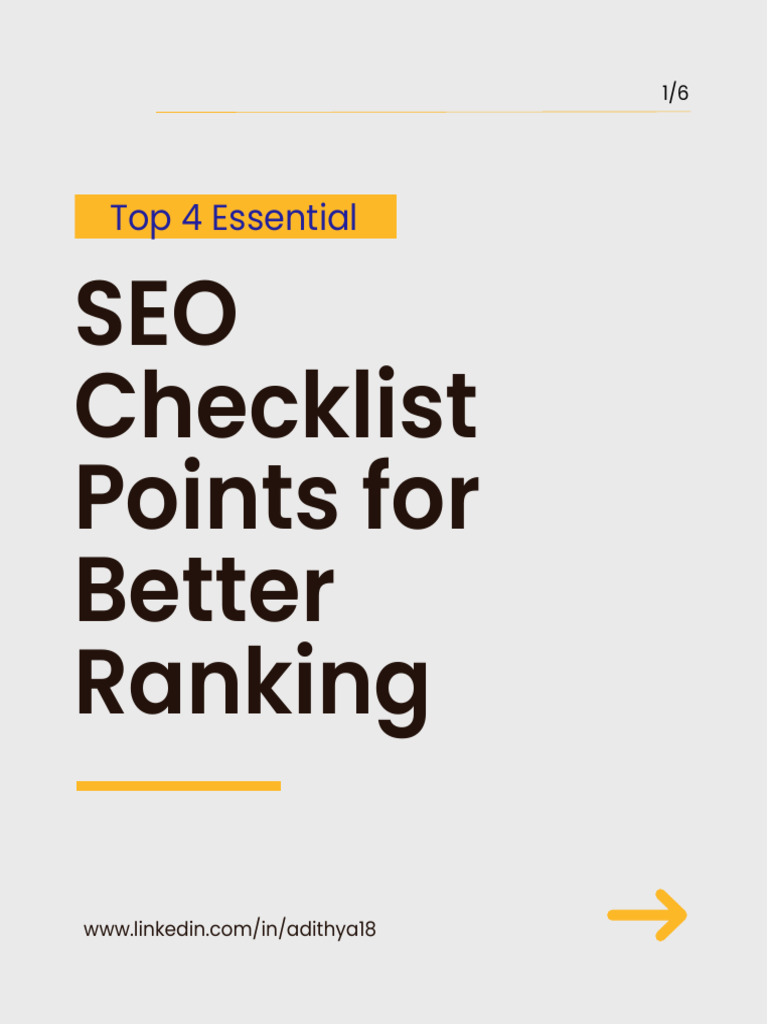 Essential SEO Checklist for Ranking | PDF