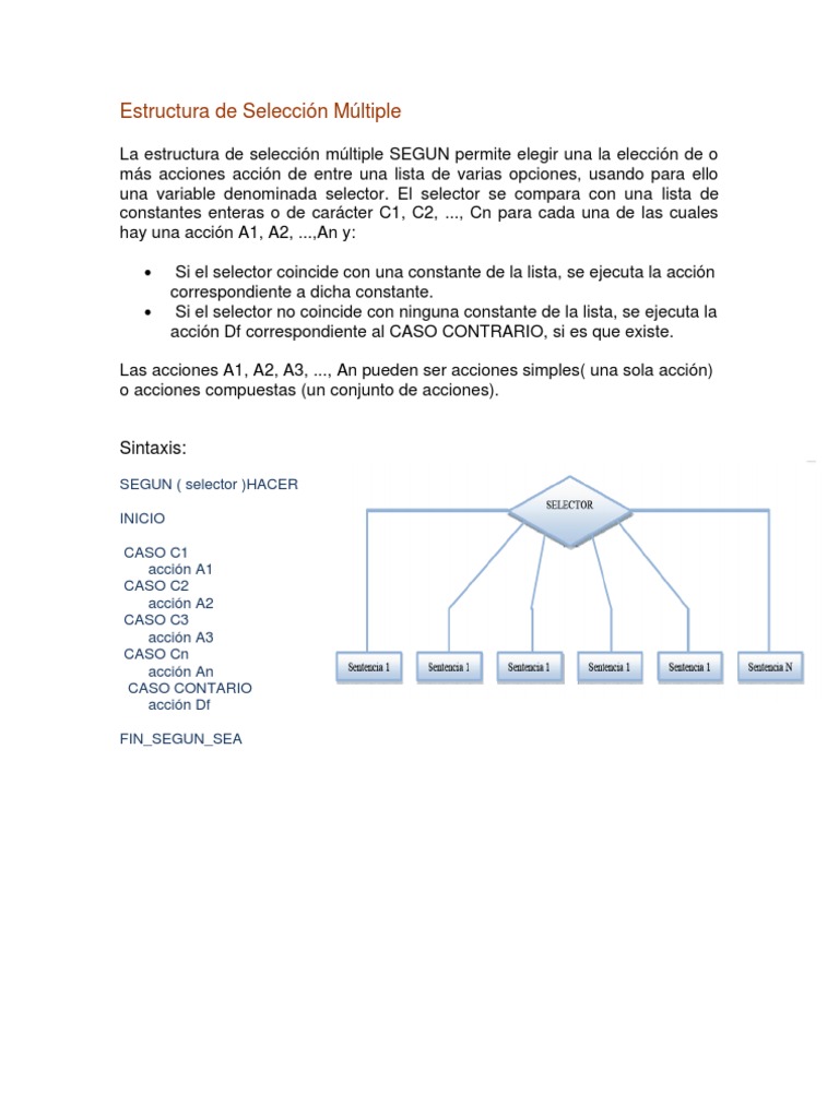Estructura de Selección Múltiple en Pseint | PDF | Programación de ...
