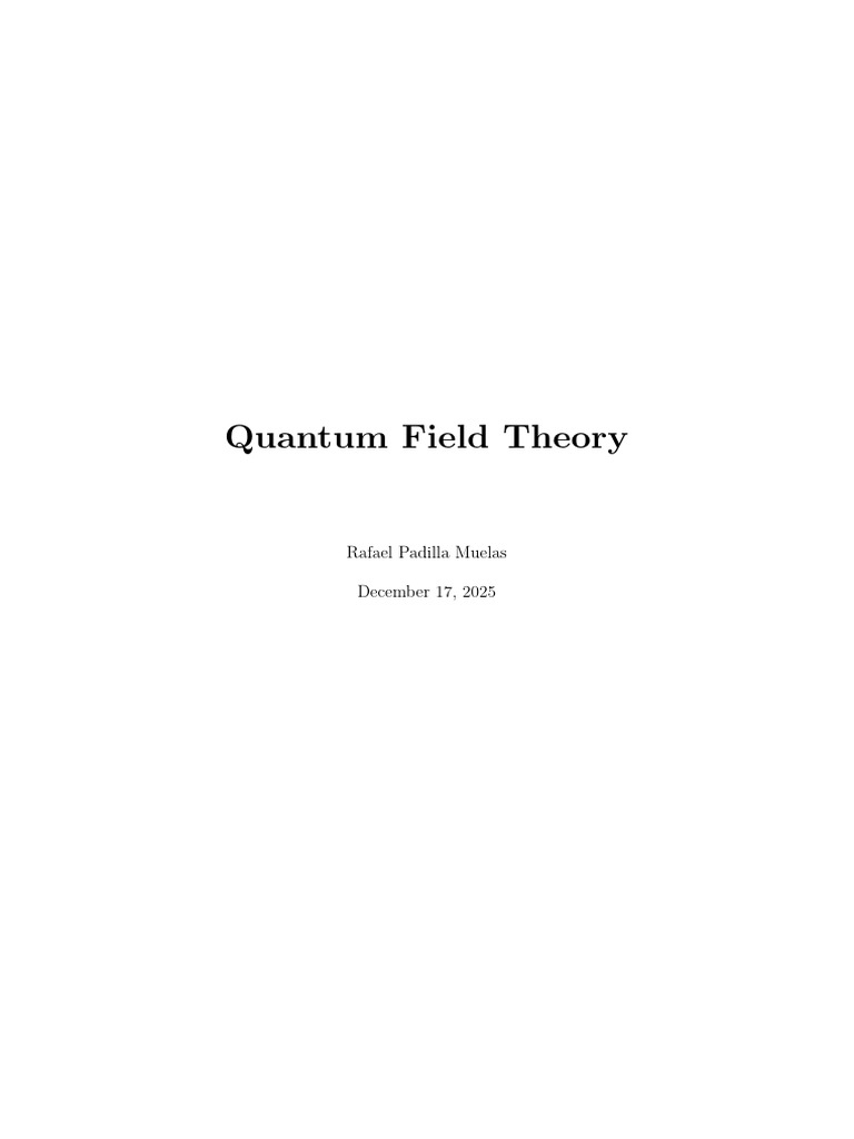 Quantum Field Theory Overview | PDF | Spin (Physics) | Schrödinger Equation