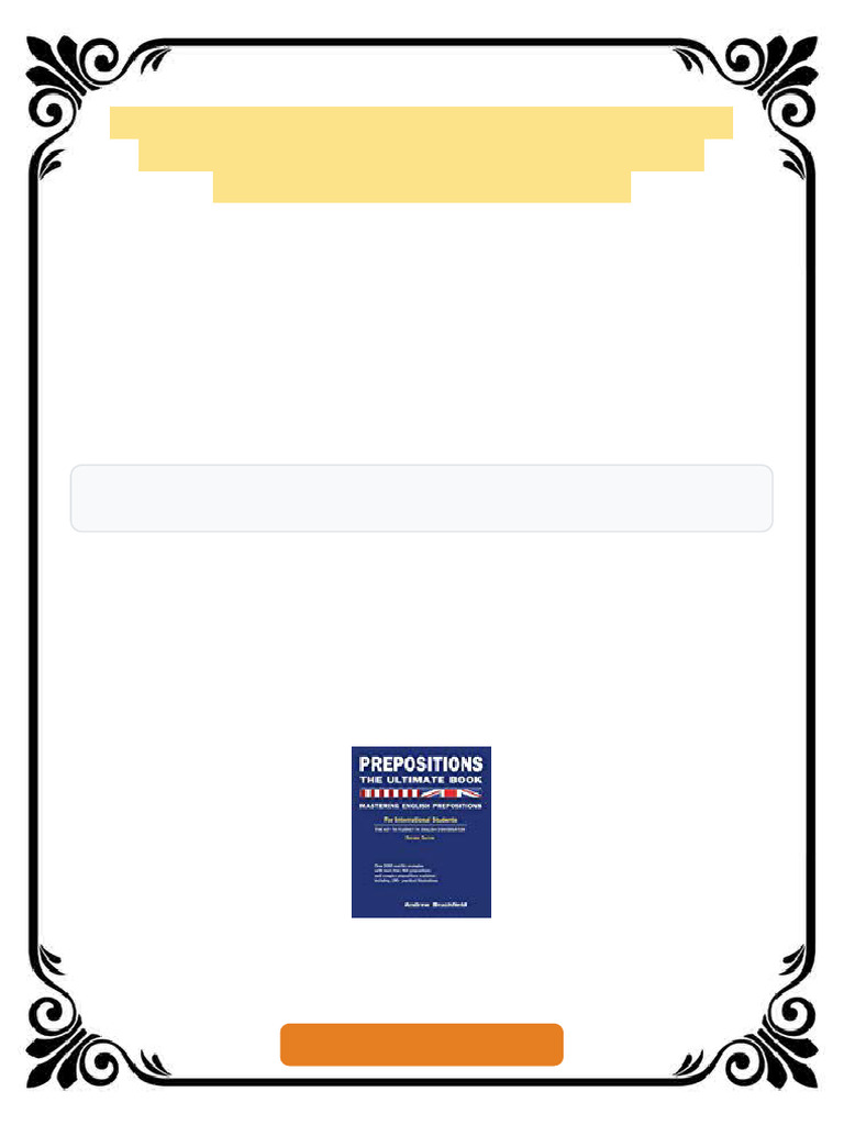 Prepositions The Ultimate Book Mastering English Prepositions Andrew ...