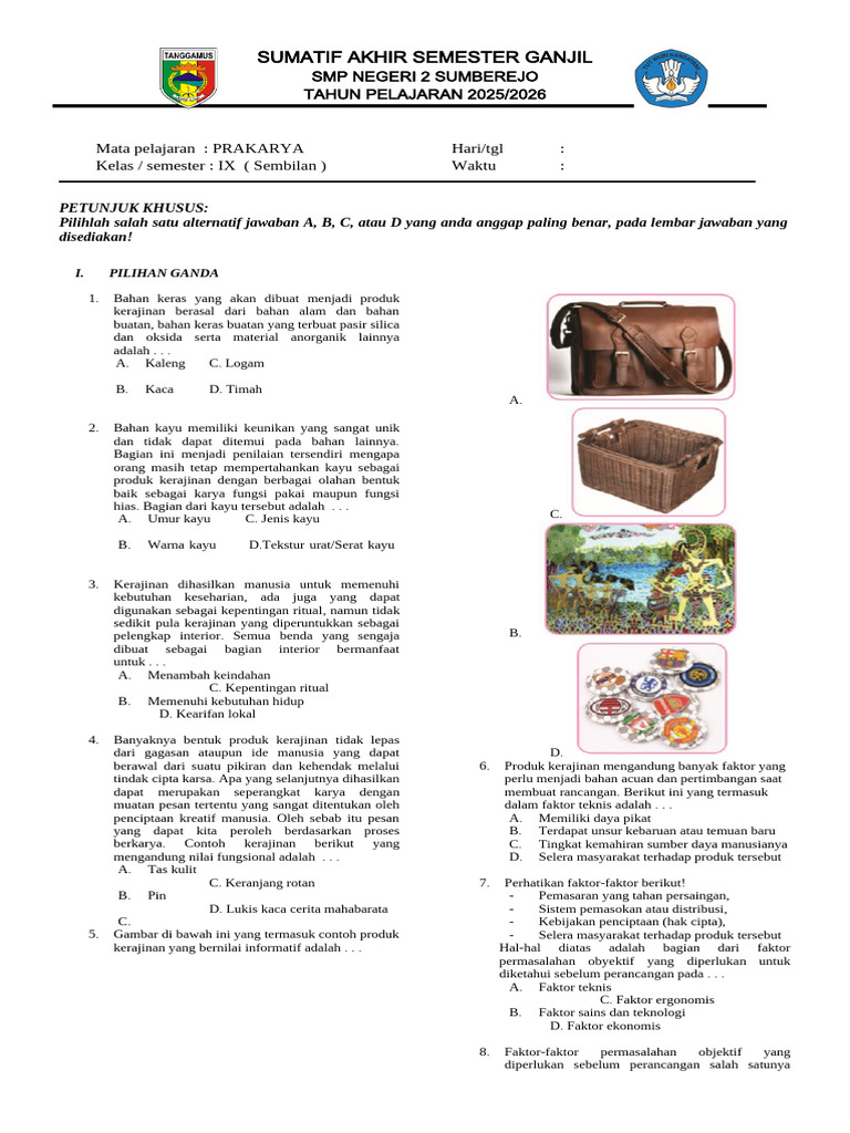 KOP SAS Contoh Format Soal | PDF
