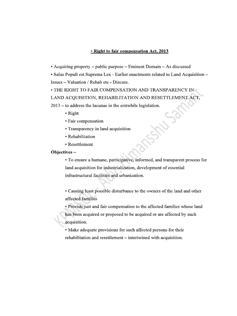 Sec - 1 To 30 - Right To Fair Compensation Act | PDF