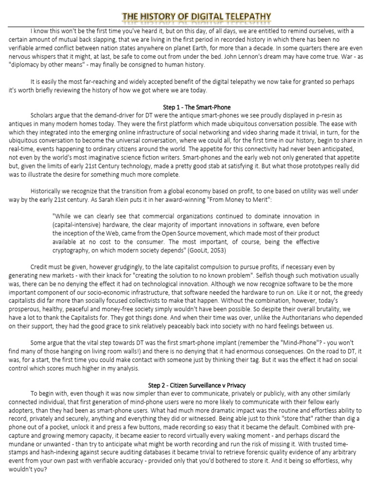 The History of Digital Telepathy | PDF | Plea | Plea Bargain
