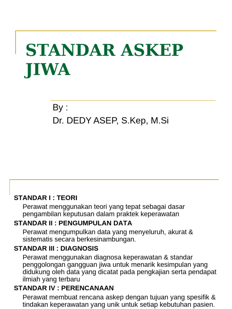 Standar Askep Jiwa & Proses Kep Jiwa | PDF