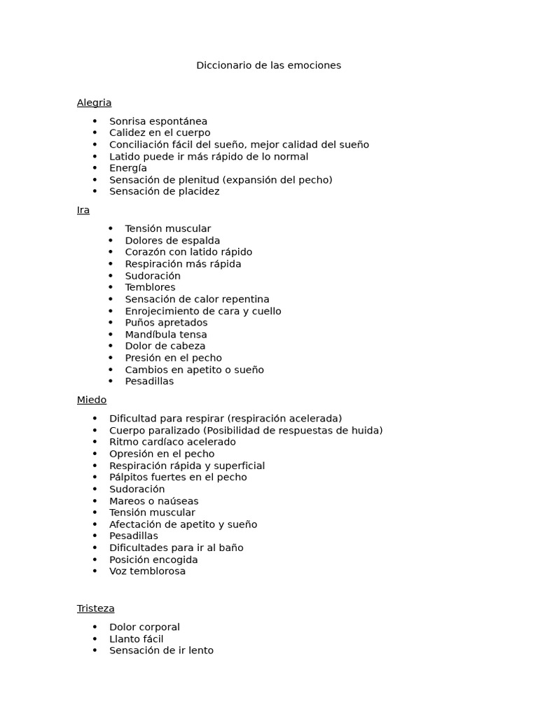 Diccionario de Las Emociones | PDF