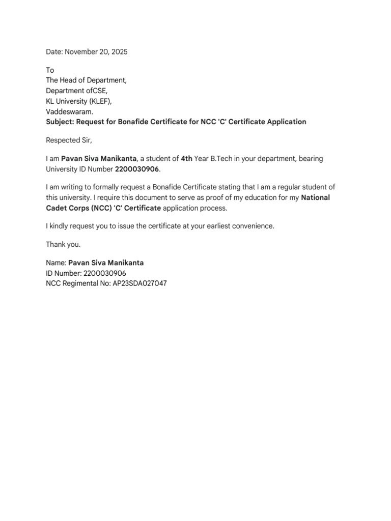 Pavan Hod Letter | PDF