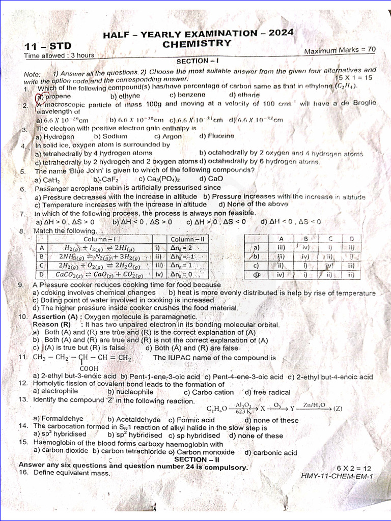 Chemistry 2024 | PDF