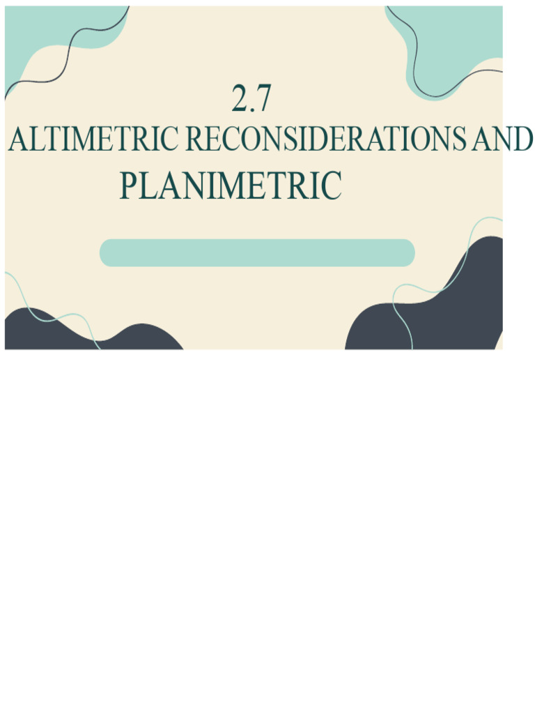 2.7 Planimetric and Altimetric Repositioning | PDF | Geographical ...