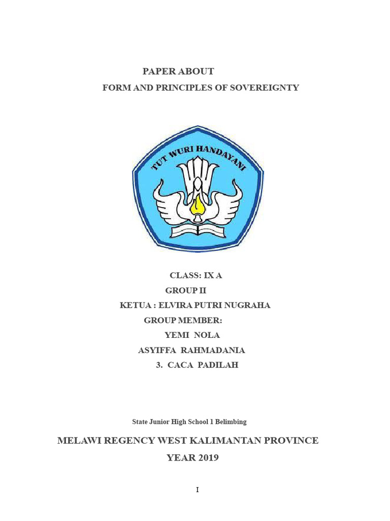 Group Paper 2 On Forms and Principles of Sovereignty | PDF ...
