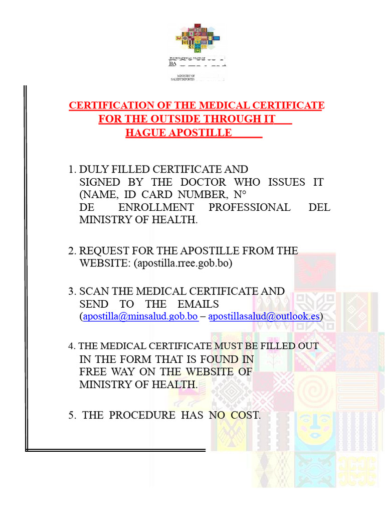 Medical Certificate Apostille Guide | PDF