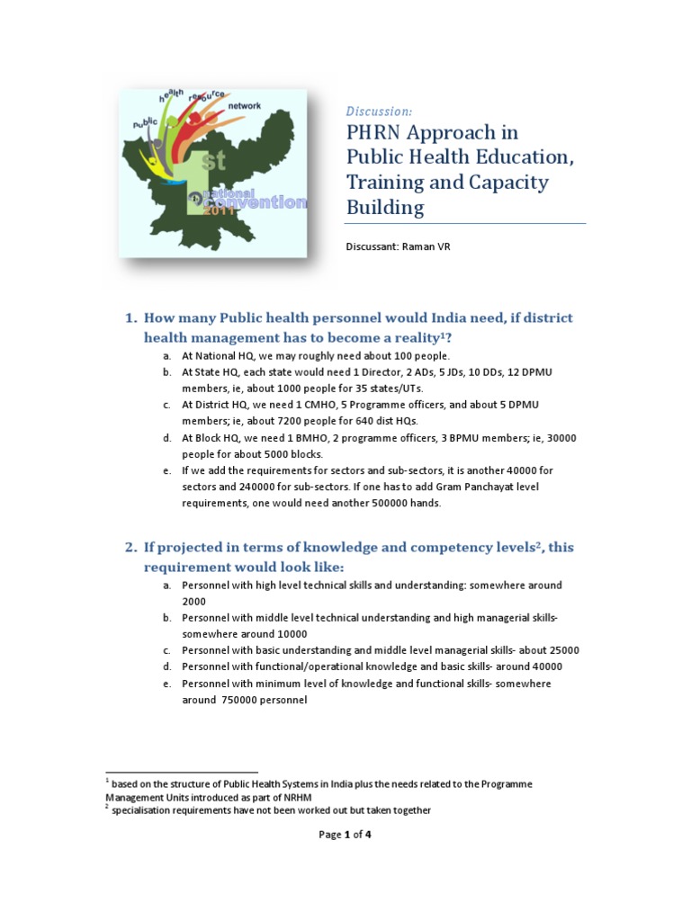 Public Health Education and Training - The PHRN Approach | PDF ...