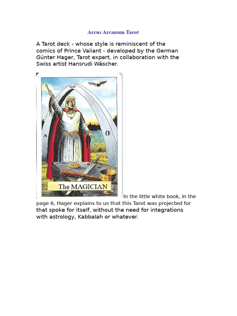 Arcus Arcanum Tarot | PDF | Major Arcana | Tarot