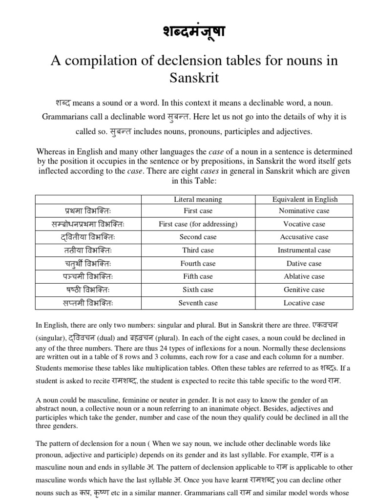 A Comprehensive Overview of the Characteristics of the Sanskrit ...