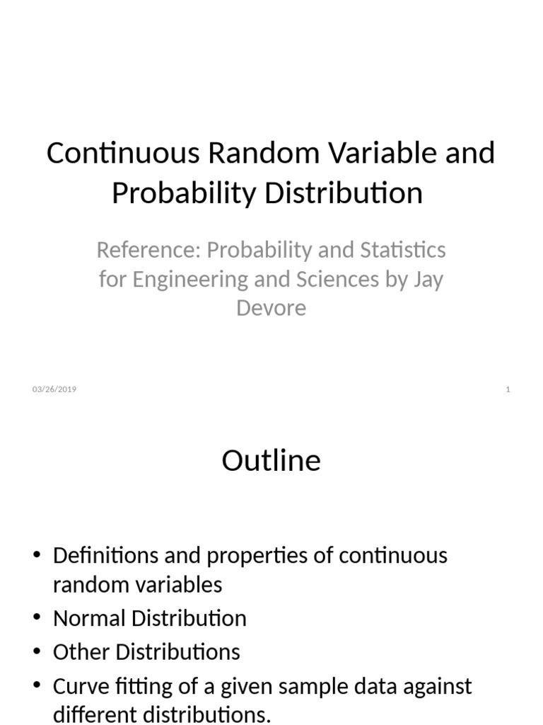 Continuous Random Variables Overview | PDF | Probability Distribution ...