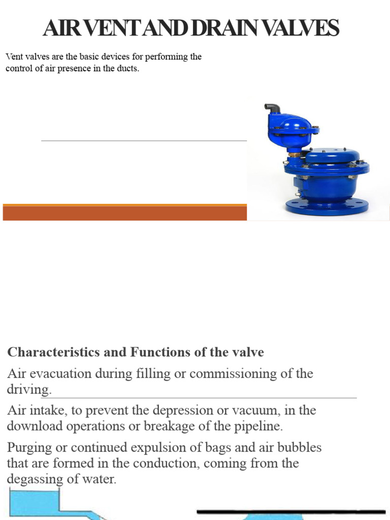 Air Vent and Drain Valve Functions | PDF | Valve | Hydraulic Engineering