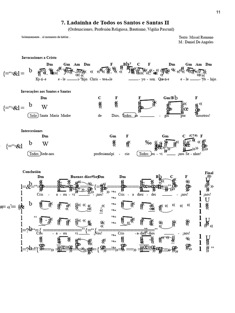 Letanía de Todos Los Santos y Santas II (L. Misal Romano - M. Daniel de ...
