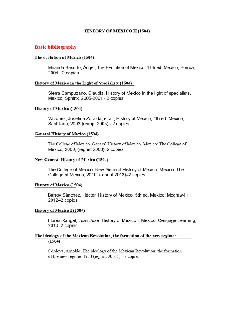 History of Mexico II 1504 | PDF | Mexico | Mexican Revolution