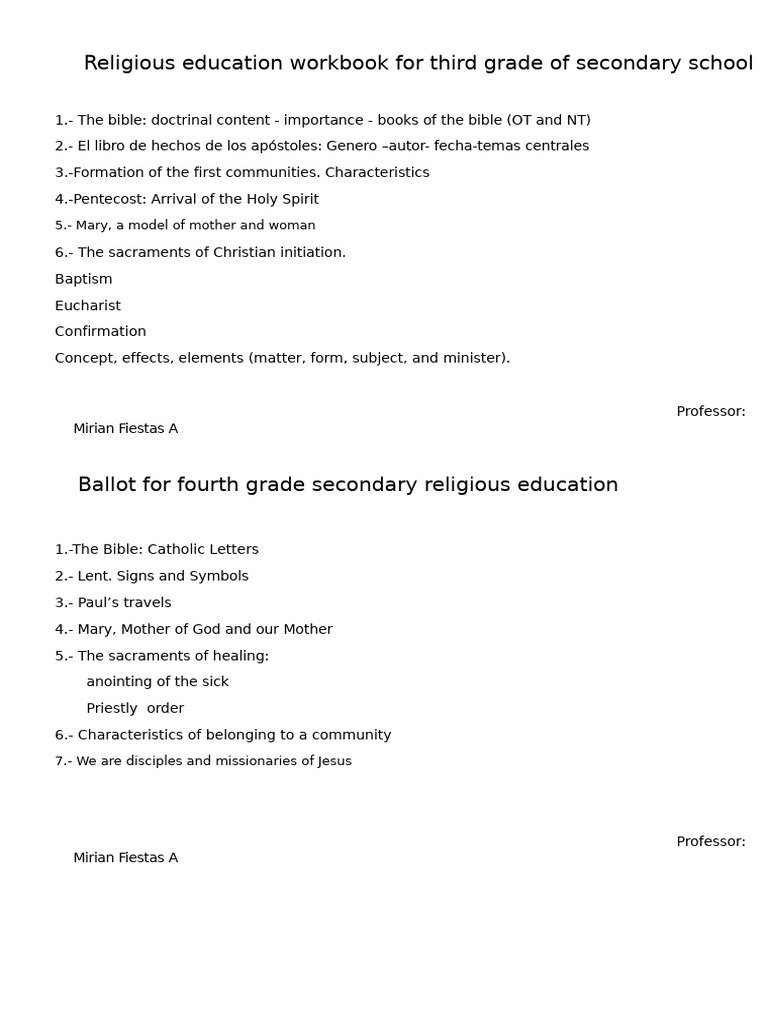 Third Grade Religious Education Workbook | PDF | Sacraments | Confirmation