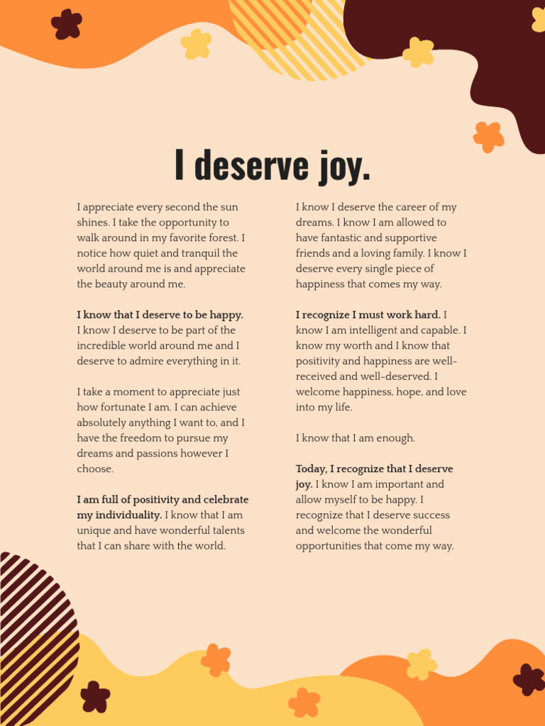 I Deserve Joy | PDF