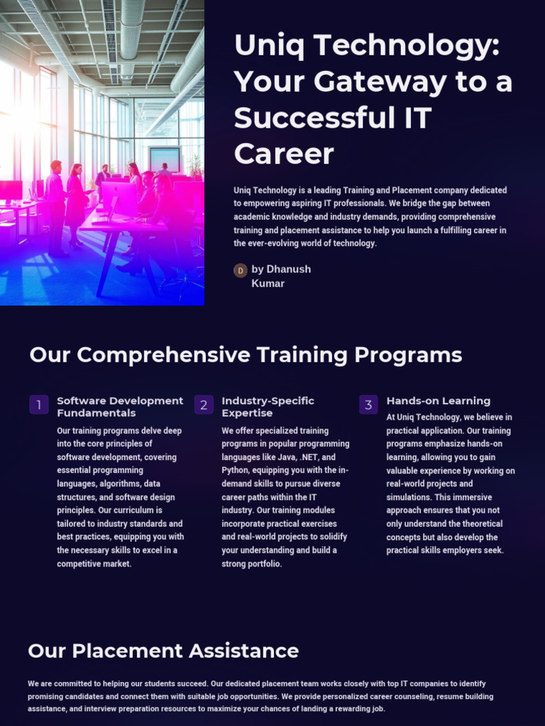 IT Career Training and Placement Guide | PDF | Mentorship | Computer ...