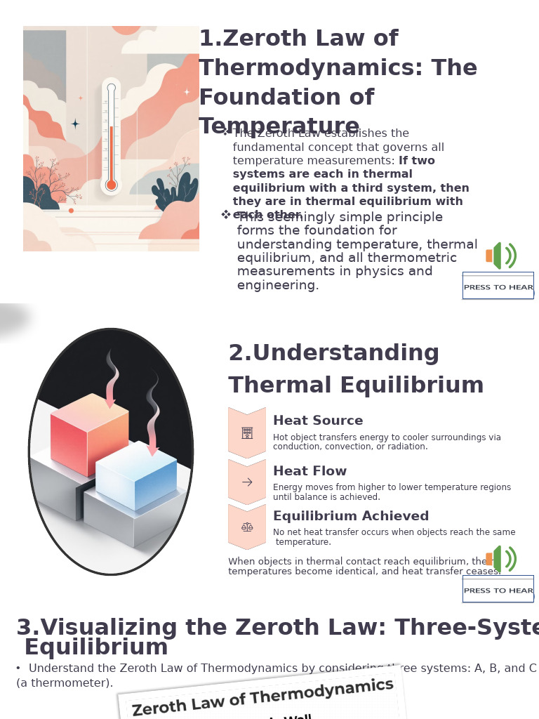 Zeroth Law of Thermodynamics Explained | PDF | Temperature | Heat