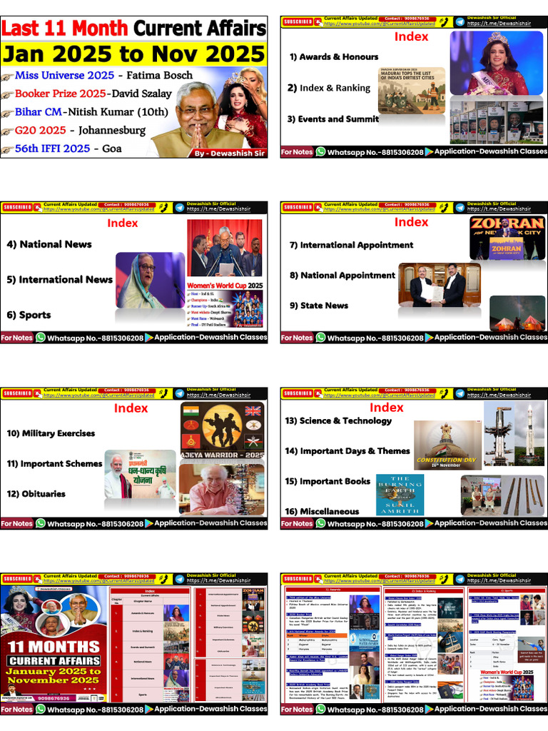 Current Affairs Updates 2025 | PDF