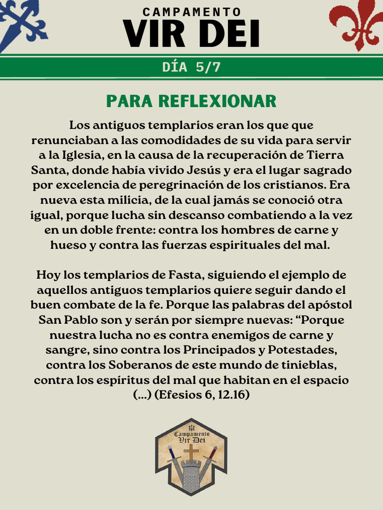 Cruzada Espiritual Vir Dei - Día 5 - 20251103 - 204943 - 0000 | PDF