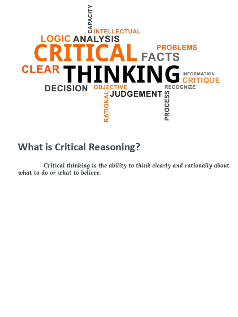 Understanding Critical Reasoning Concepts | PDF | Argument | If And Only If