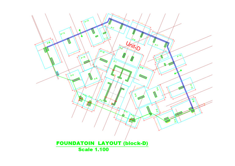 Foundation Layout Dimensions and Scale | PDF